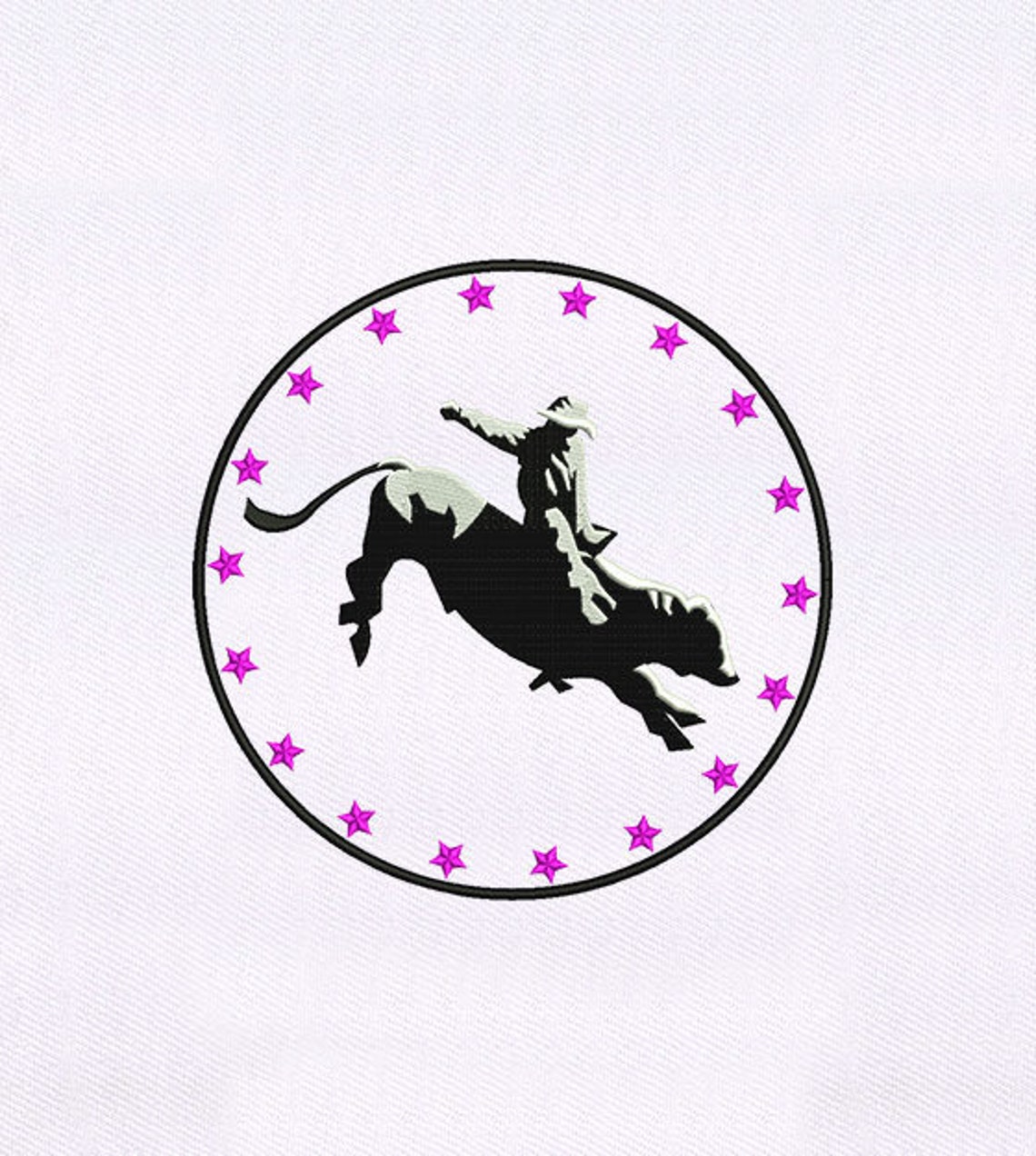 Bull Riding Cowboy Embroidery Design Rodeo Embroidery Design | Etsy