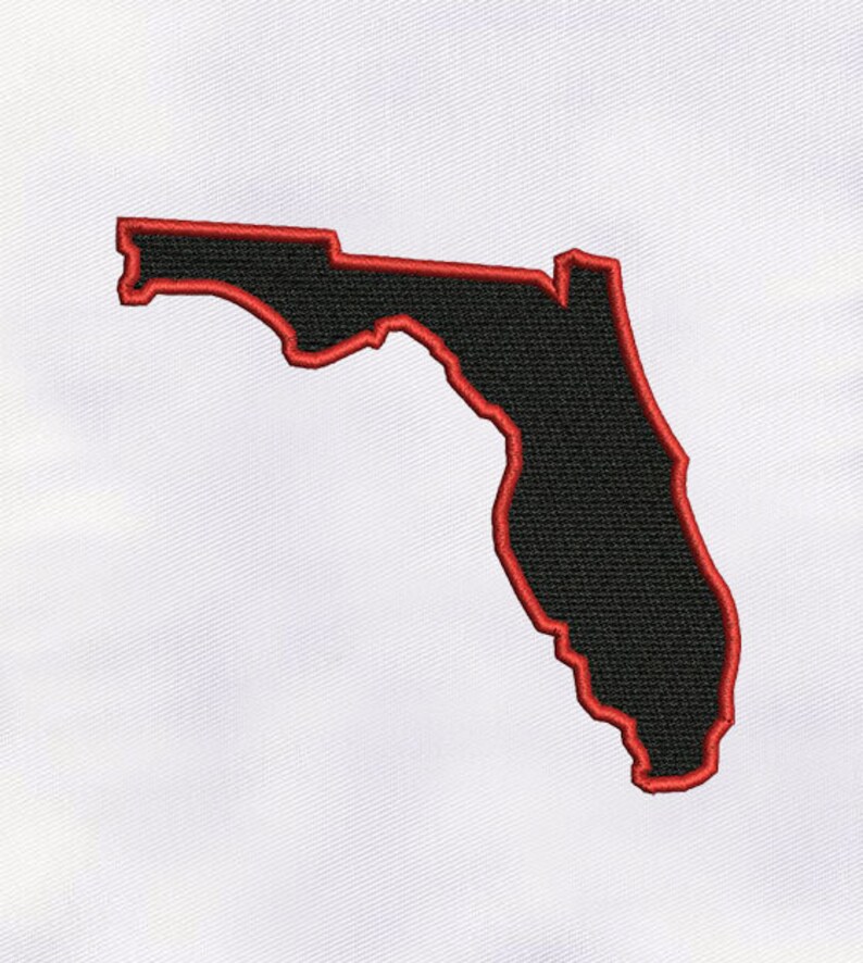 Florida State Map Machine Embroidery Design US State Map | Etsy