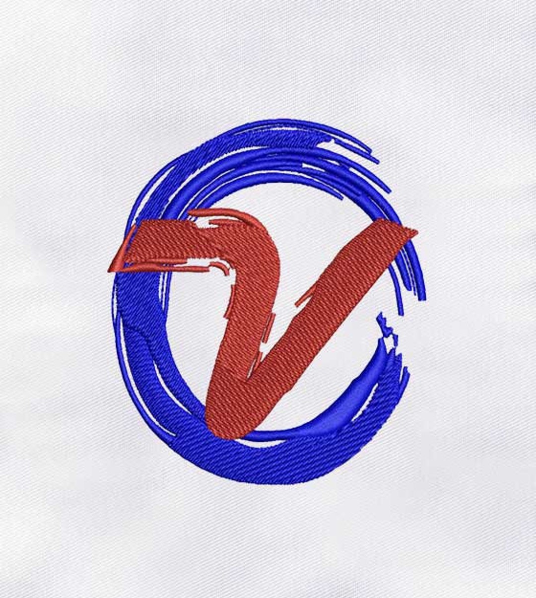 Fancy V Alphabet Logo Embroidery Design | Logo Embroidery Design ...