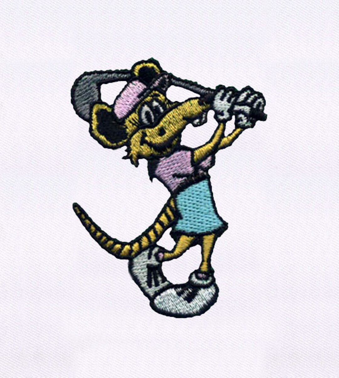 Golfer Rat Embroidery Design | Rat Embroidery Design | Animal ...
