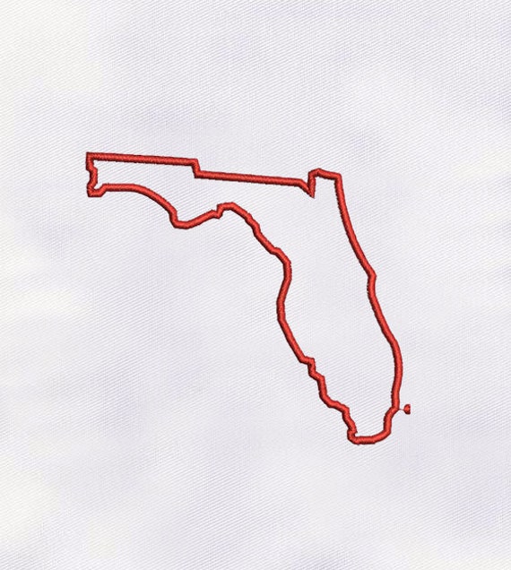 Fantastic Florida Map Outline Embroidery Designus State Map | Etsy
