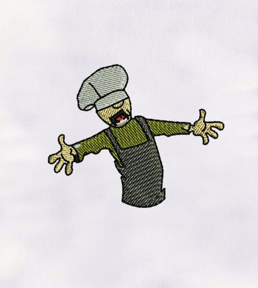 Shouting Chef Machine Embroidery Design | Cooking Embroidery Design ...
