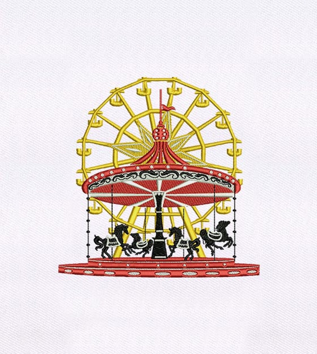Merry Go Round Carousel Embroidery Design | Ride Embroidery Design ...