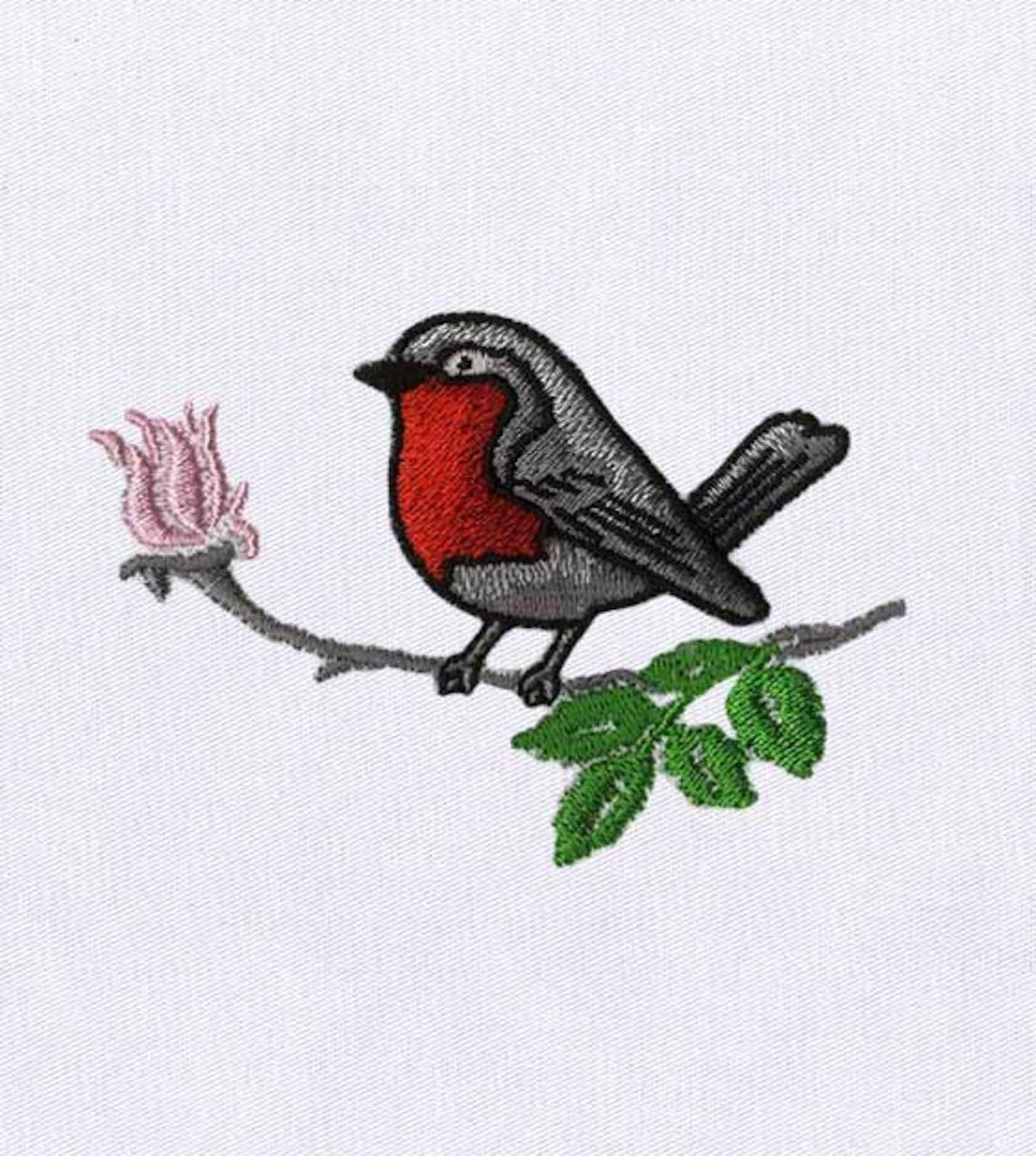Cute Robin Bird Machine Embroidery Design bird Embroidery Design robin ...