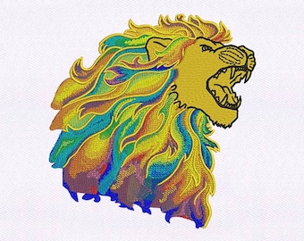 Lion Roar Embroidery Design File - Etsy