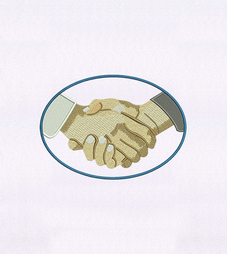 Shaking Hands Embroidery Design Hands Shake Machine - Etsy