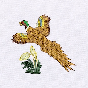Embroidery Flying Pheasant File - Etsy
