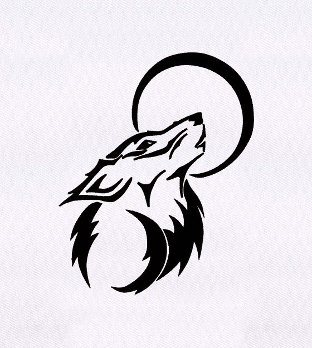 Wolf Howling Moon Embroidery Design|wolf Embroidery Design| Animal ...