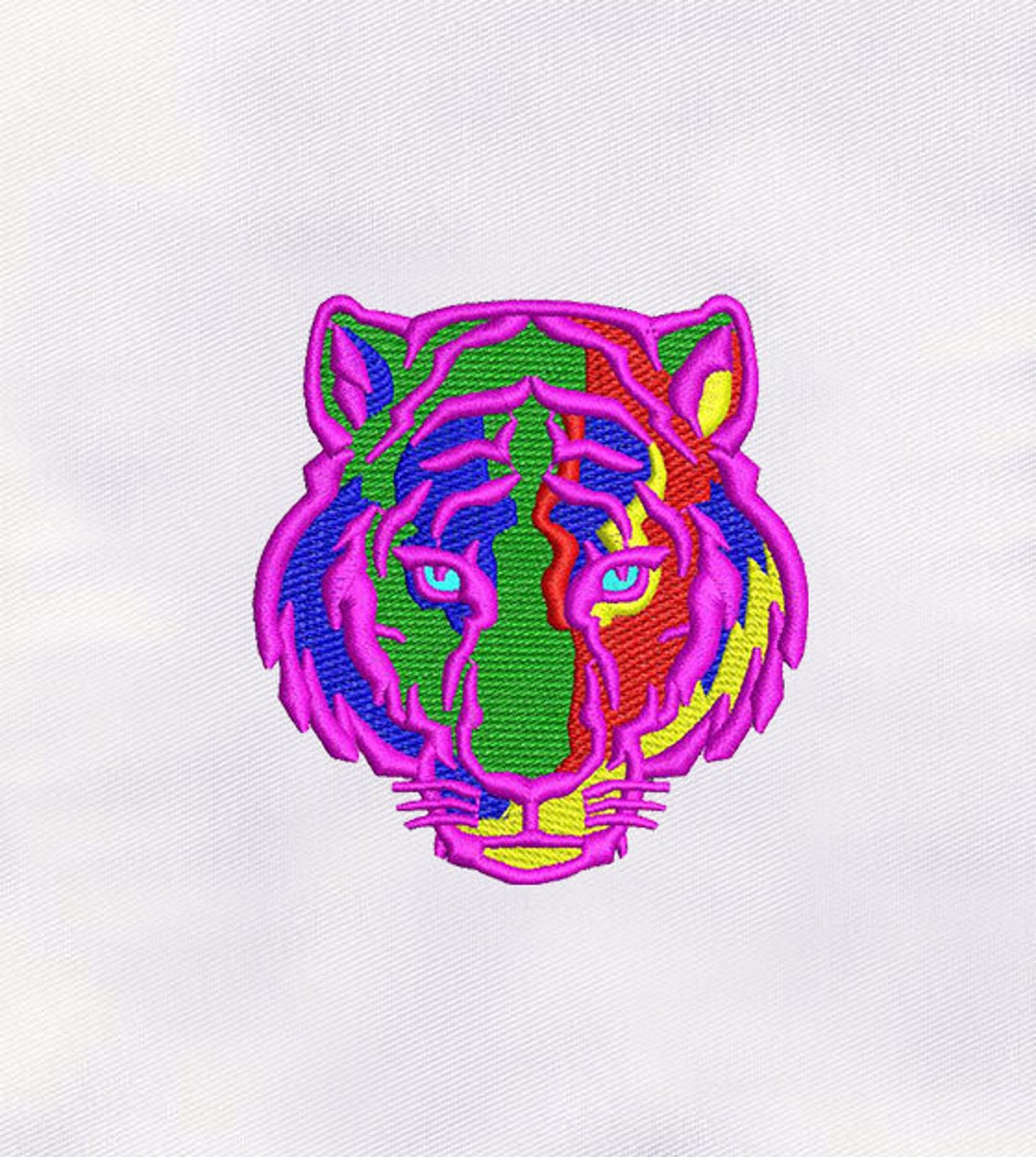 Colorful Tiger Face Embroidery Design | Animal Embroidery Design |tiger ...