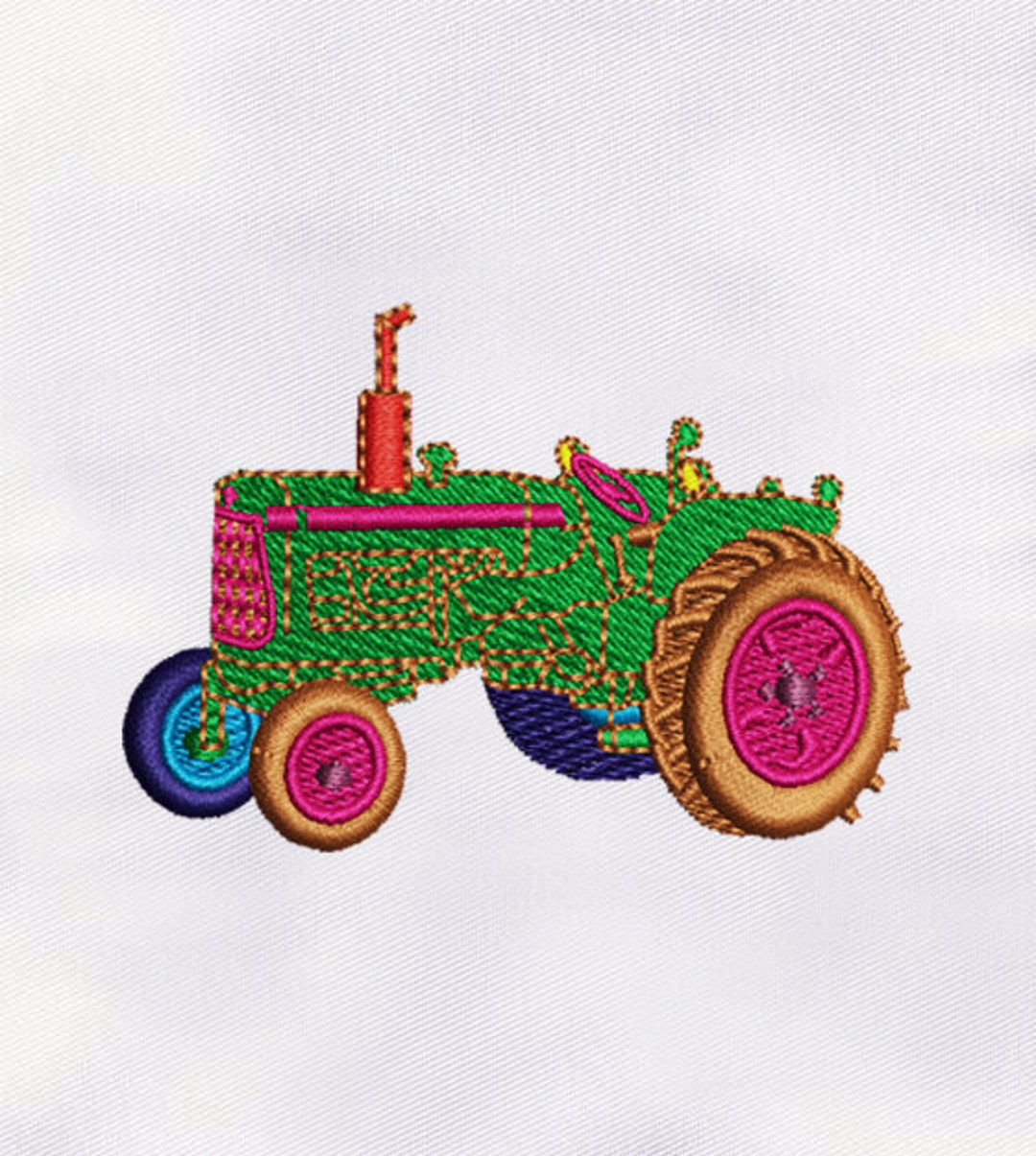 Colorful Tractor Machine Embroidery Design |vehicle Embroidery Design ...