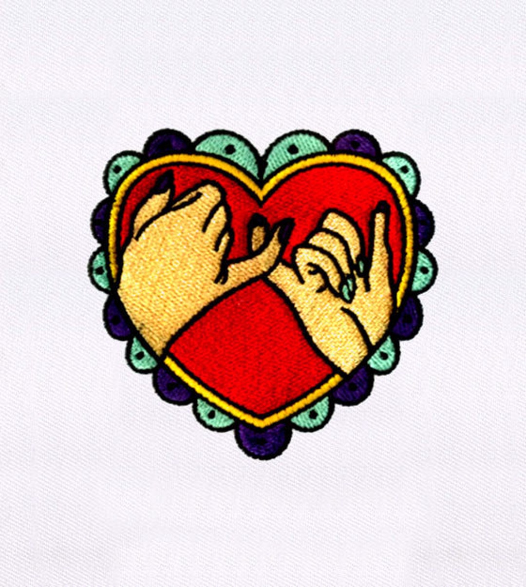 Pinky Promise Embroidery Design | Heart Embroidery Design | Love ...