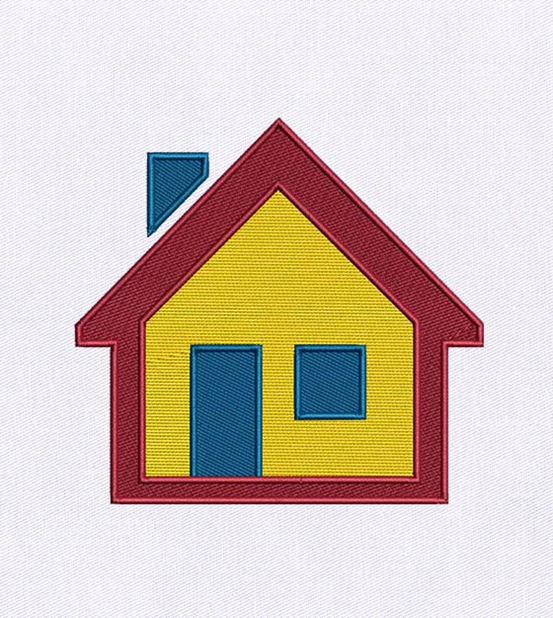 Primary Colored House Embroidery Design |home Machine Embroidery Design ...
