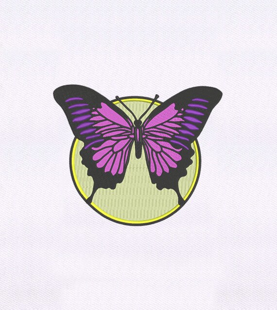 Purple Butterfly Embroidery Design insect Embroidery Design | Etsy