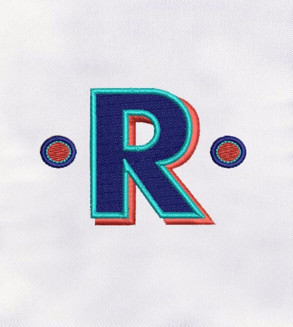 Alphabet Font Embroidery Design R Alphabet Embroidery Design | Etsy