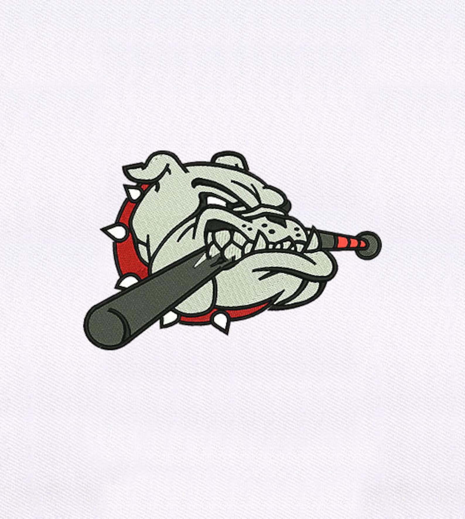 Baseball Bat Smashing Bulldog Embroidery Design | Animal Embroidery ...