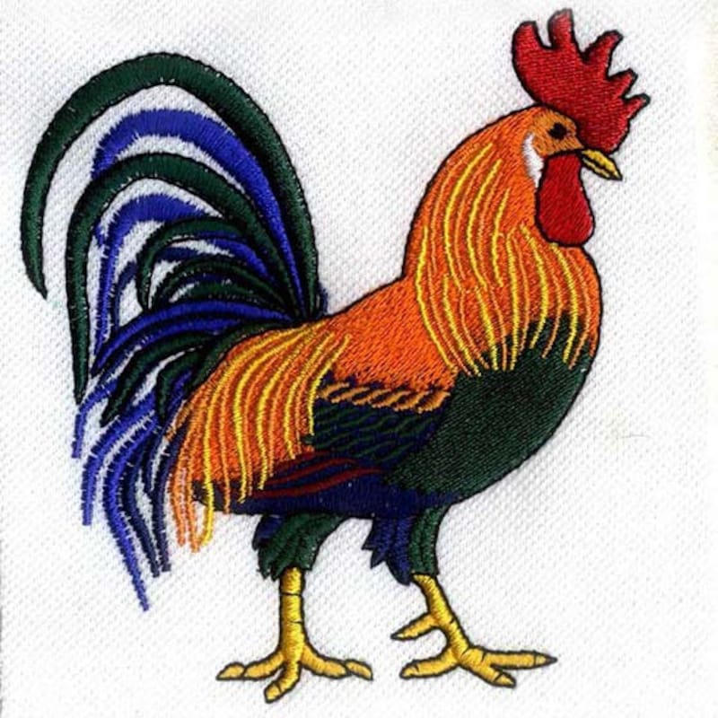 Rooster Embroidery - Etsy