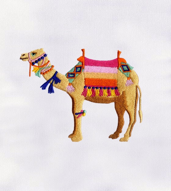 Decorated Camel Machine Embroidery Design | Animal Embroidery Design ...