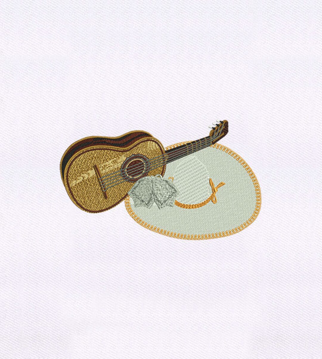 Mariachi Embroidery Design |guitarron and Mariachi Hat Embroidery ...