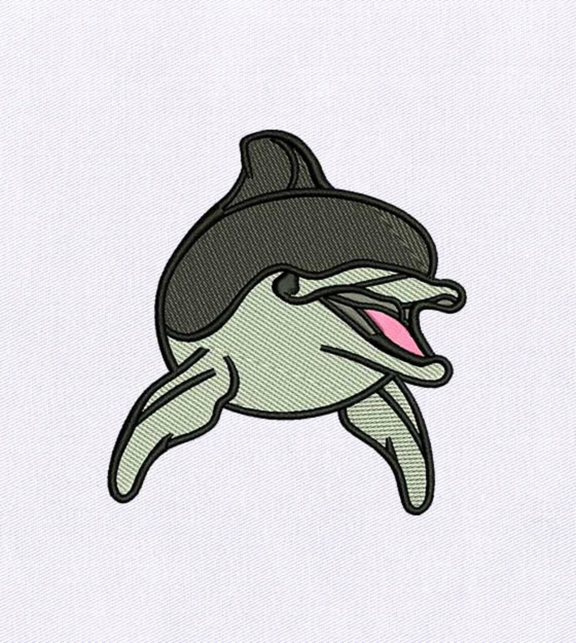 Chirpy Gray Dolphin Embroidery Design Sea Anima Embroidery - Etsy