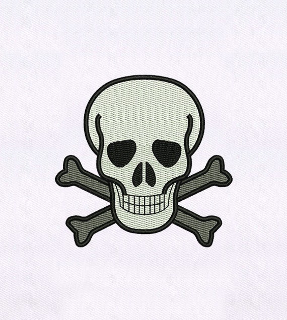 Crossbones Skull Embroidery Design Skull Embroidery Design | Etsy