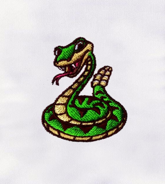 Rattlesnake Machine Embroidery Design Snake Embroidery - Etsy
