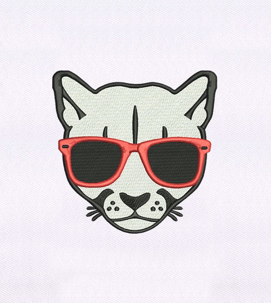 Puma Embroidery Design Animal Embroidery Design Glasses | Etsy