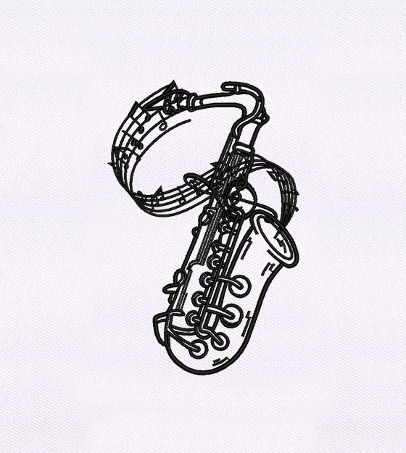 Music Notes Saxophone Embroidery Design music Embroidery - Etsy
