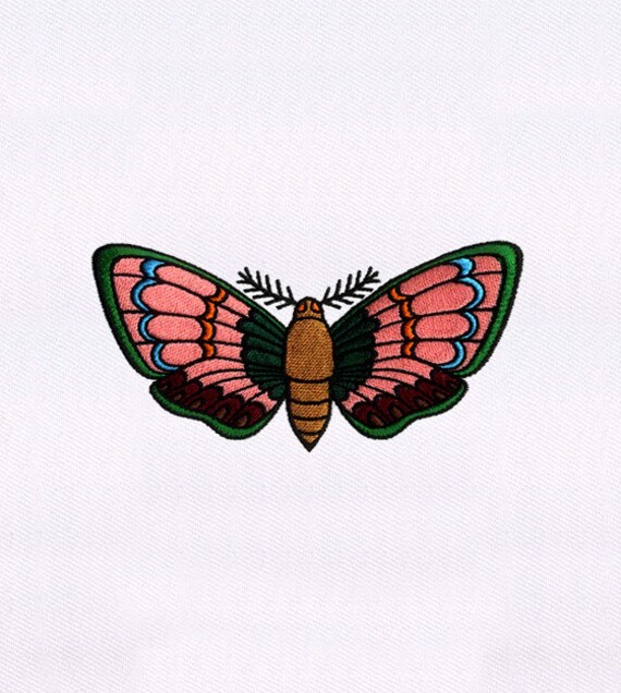 Beautiful Moth Machine Embroidery Design Insect Embroidery | Etsy