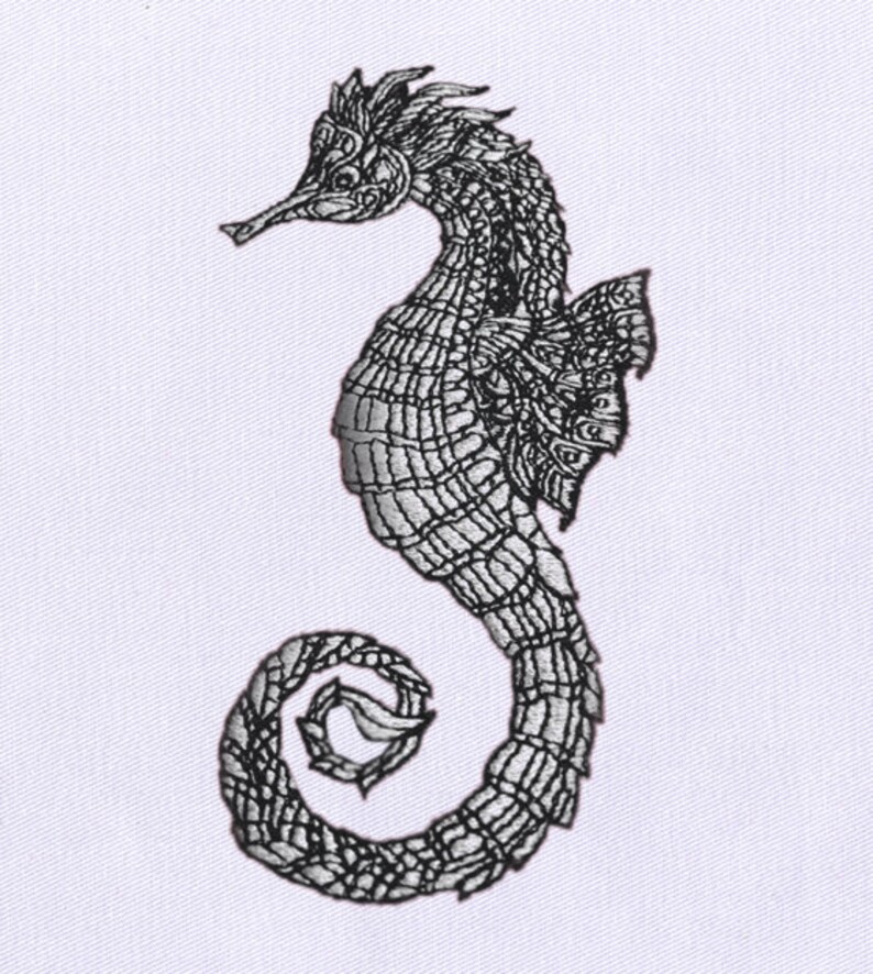 Seahorse Machine Embroidery Design Sea Animal Embroidery | Etsy