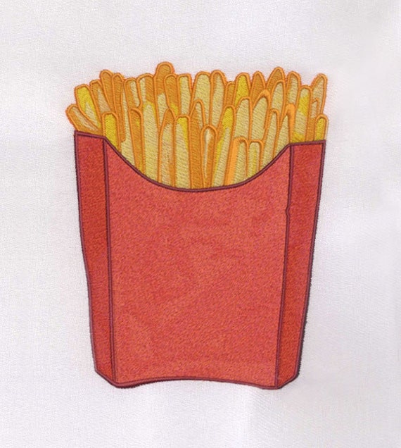 French Fries Machine Embroidery Design fast Food Embroidery - Etsy