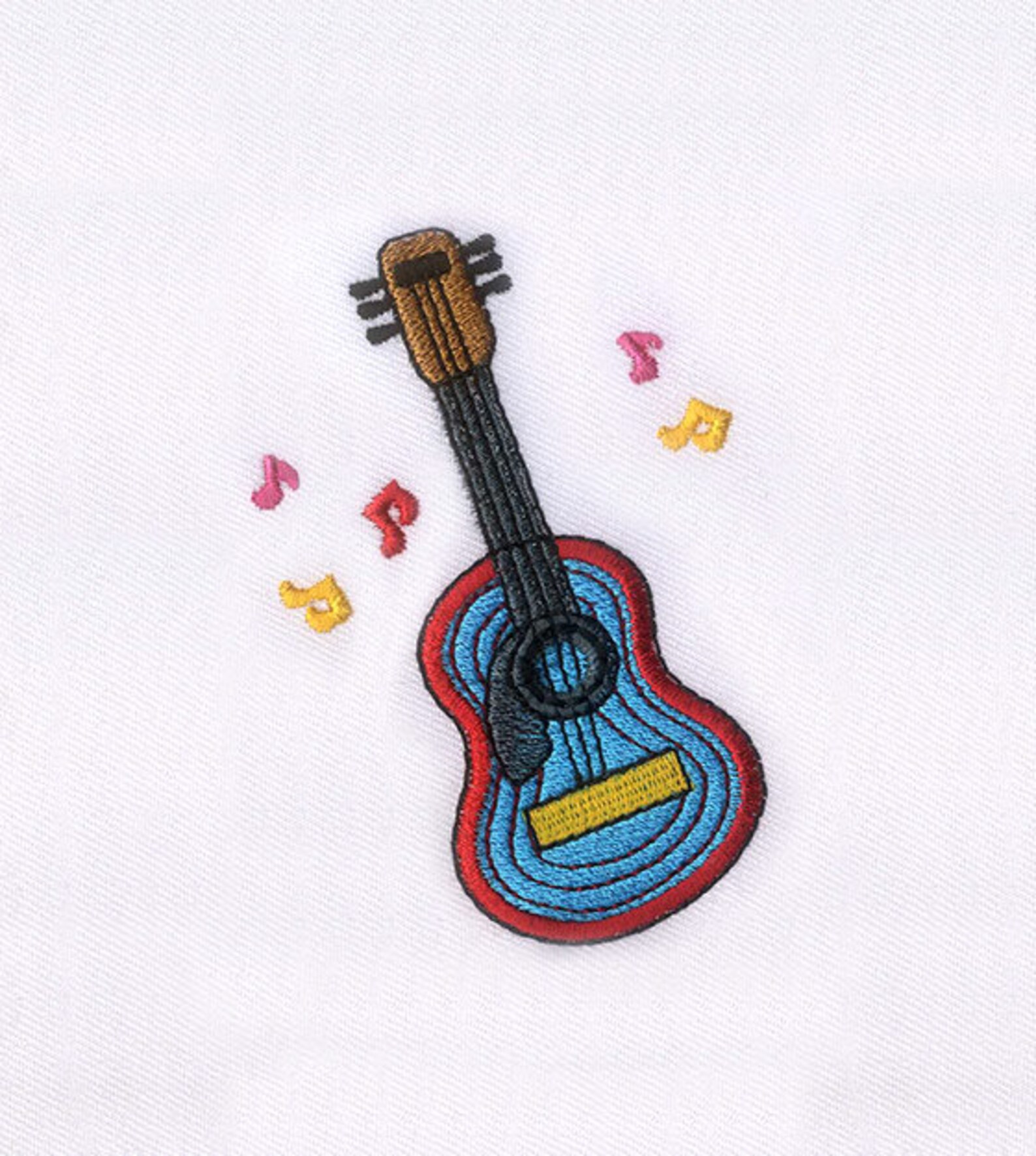 Colorfully in Tune Guitar Embroidery Design Music Embroidery - Etsy
