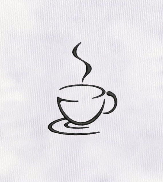 Hot Coffee Cup Machine Embroidery Design Drink Embroidery - Etsy