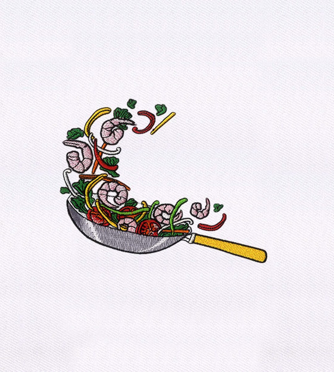Stir Fry Tossing Frying Pan Embroidery Design 8x10 - Etsy