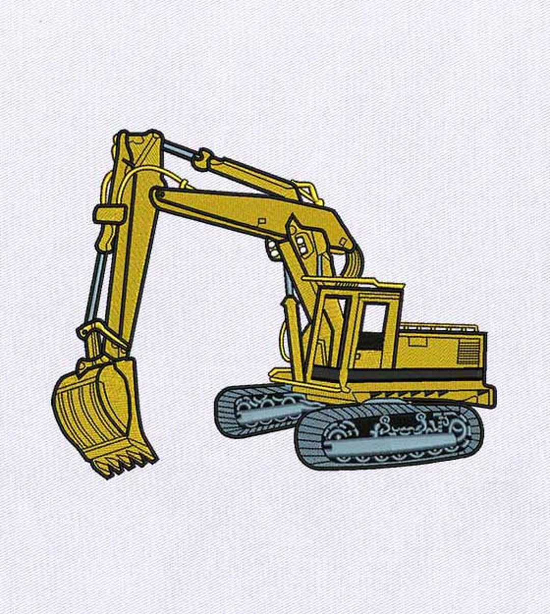 Yellow Excavator Machine Embroidery Design | Vehicle Embroidery Design ...