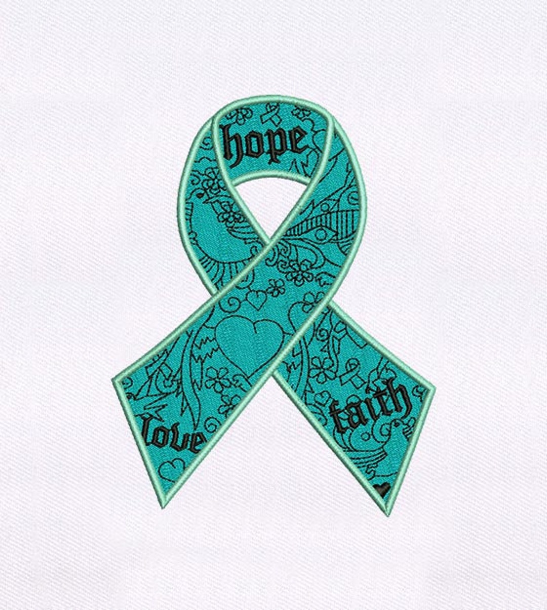 Love and Faith Hailing Ribbon Embroidery Design Hope Embroidery Design ...