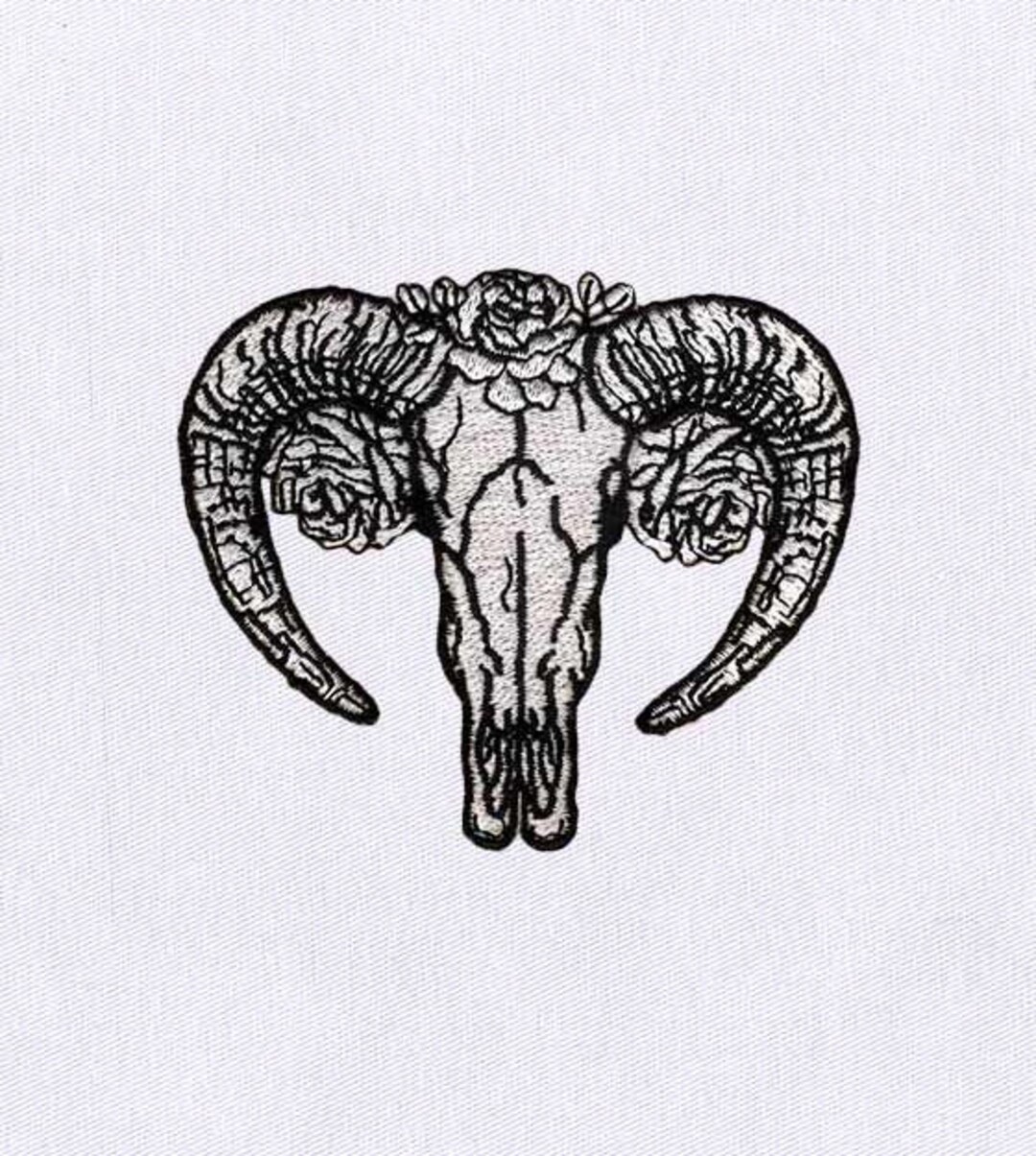 Intriguing Ram Skull Embroidery Design | Animal Embroidery Design | Ram ...