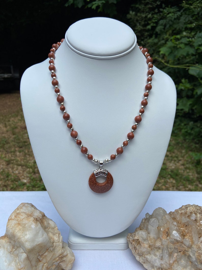 Gold Sandstone Gemstone Necklace and Earrings Set - Etsy