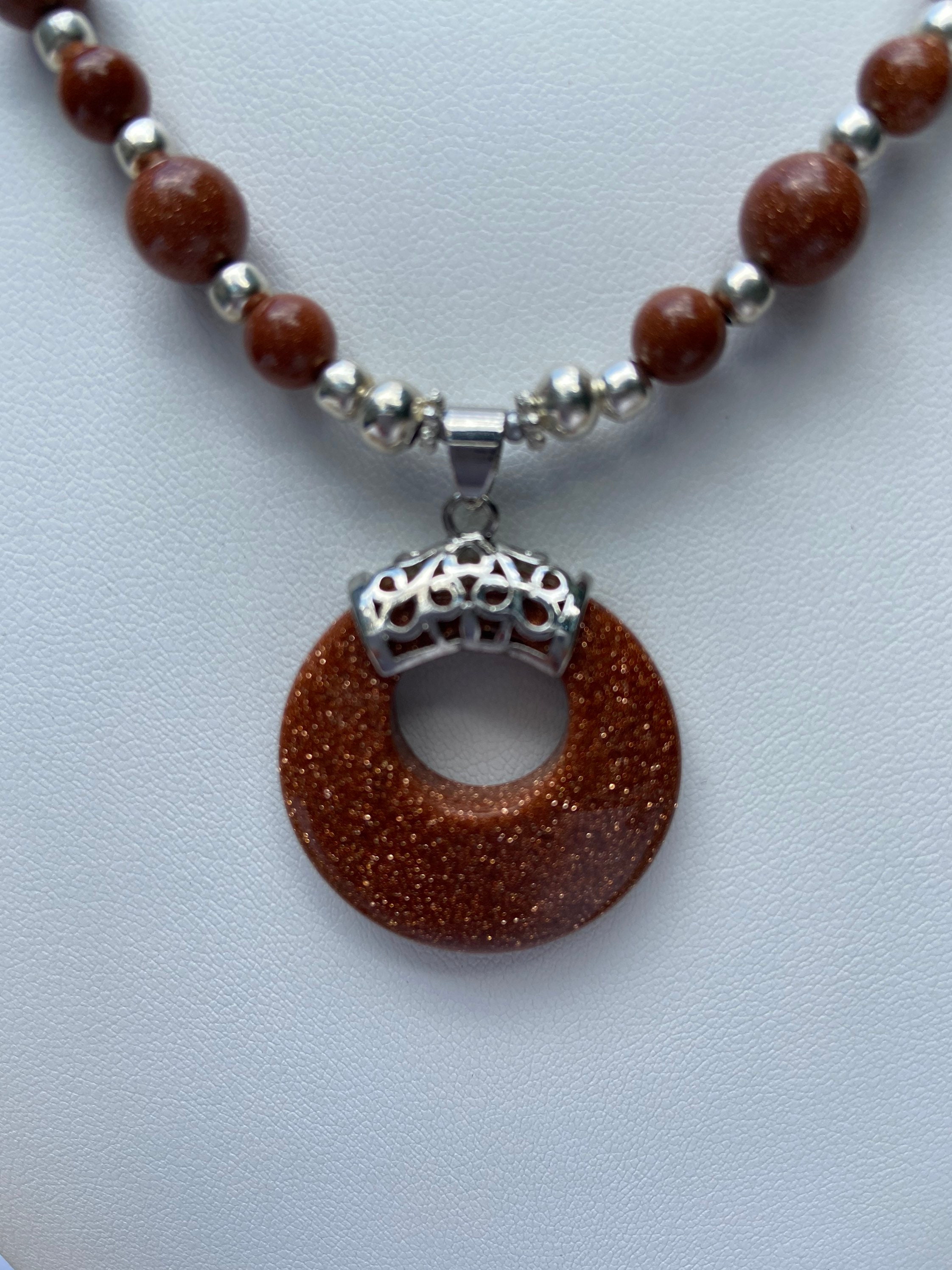 Gold Sandstone Gemstone Necklace and Earrings Set - Etsy