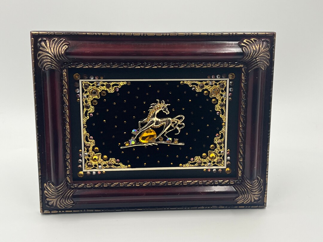 Amber Gold Horse Rhinestone Picture Art - Etsy