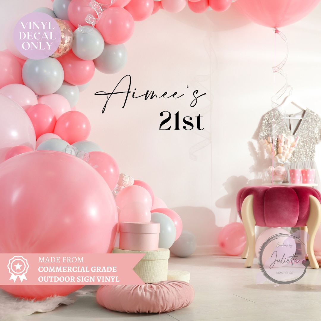 Personalised Birthday Vinyl Decal 21st Birthday Custom Vinyl Sticker ...