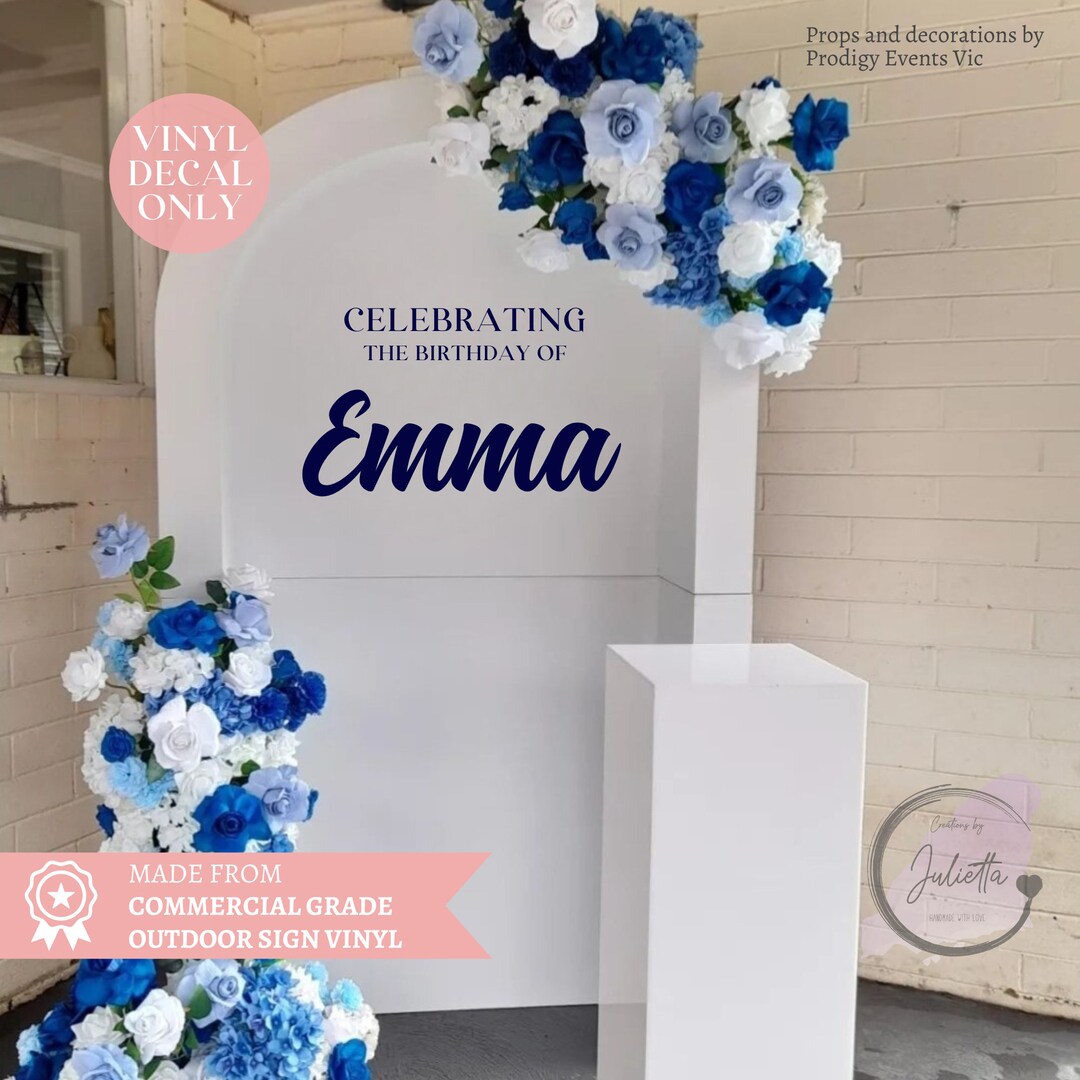 Personalised Happy Birthday Vinyl Decal Celebrating Birthday Vinyl ...