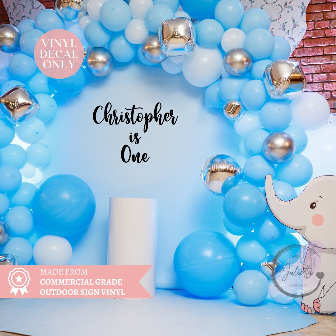 First Birthday Vinyl Decal Custom is One Vinyl Sticker for Backdrops ...