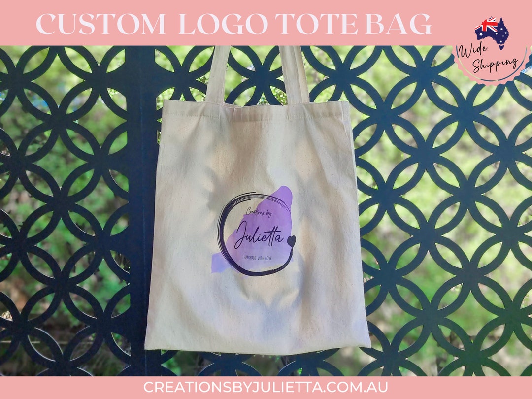 Personalised Logo Cotton Tote Bag, Logo Shopping Bag, Small Business ...