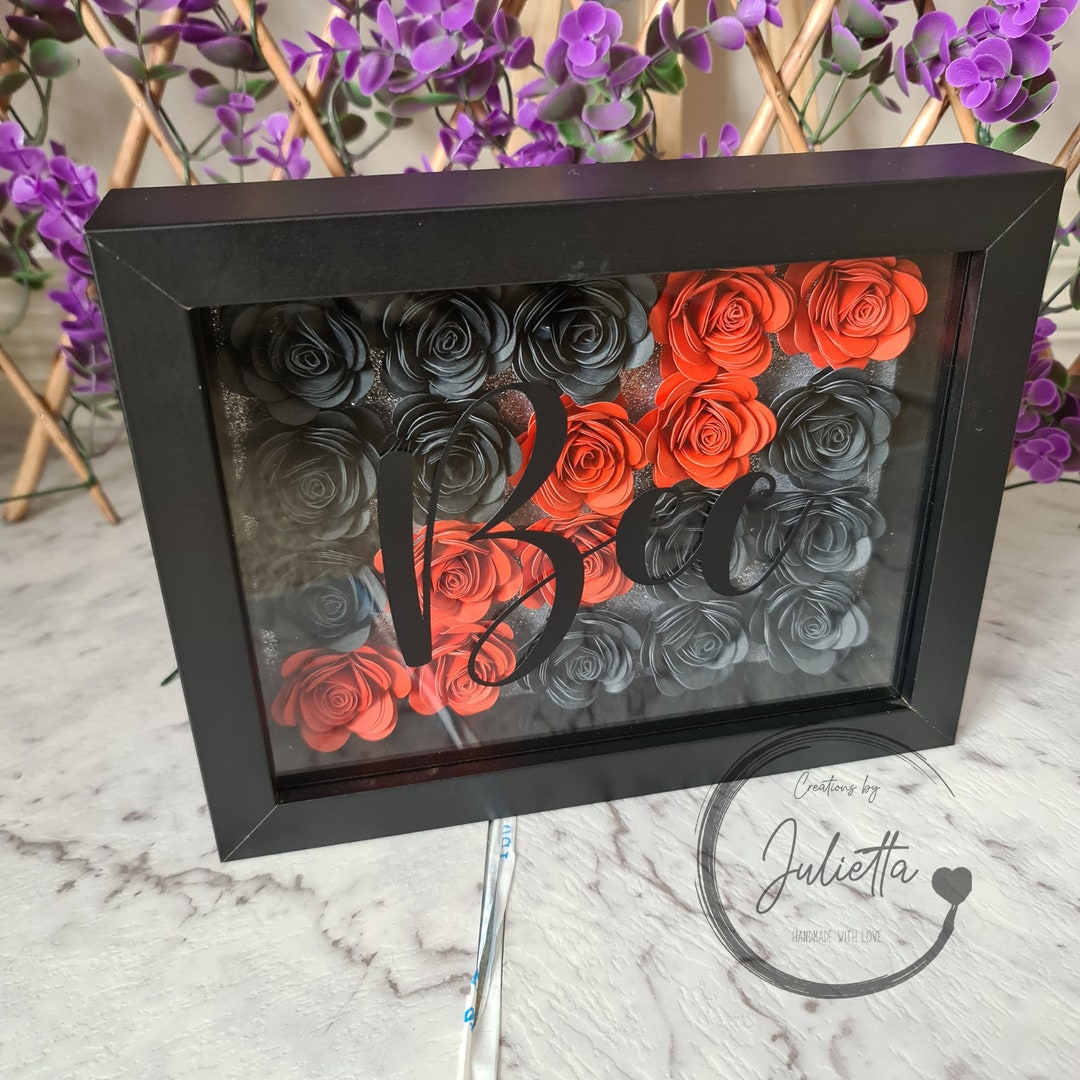 Personalised Flower Shadow Box, AFL Footy Themed Gift, Gifts for Mum ...