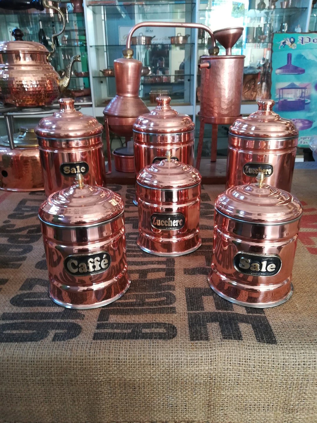 Copper Canister/jars /container Set of 3/ Copper Containers Set of 3 ...