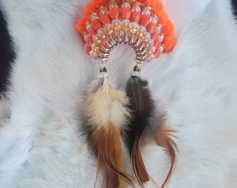 GHOST DANCER Mini Head Dress Hand Made in the USA of Cherokee Heritage ...