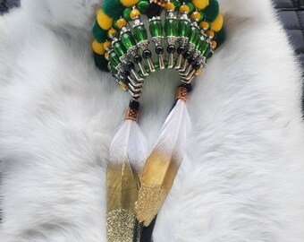 GHOST DANCER Mini Head Dress Hand Made in the USA of Cherokee Heritage ...