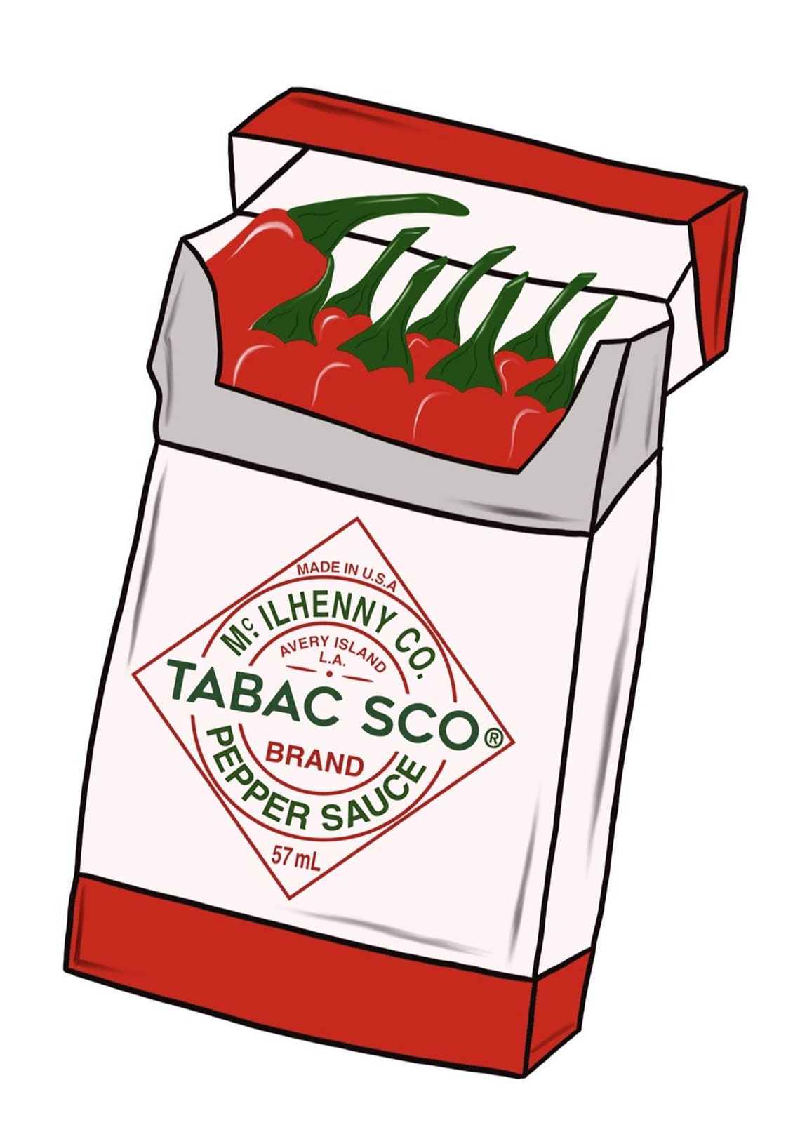 Tobacco Sco A4 graphic illustration drawing tabasco | Etsy