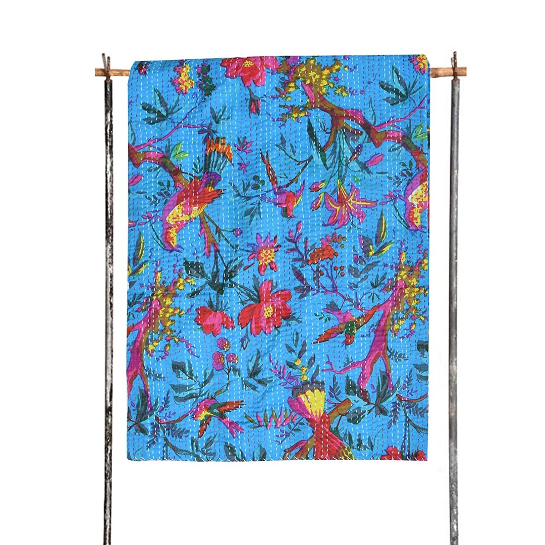 Indian Throws And Bedspreads Ethnic Crafts Grey - Queen Size (90x108 ...