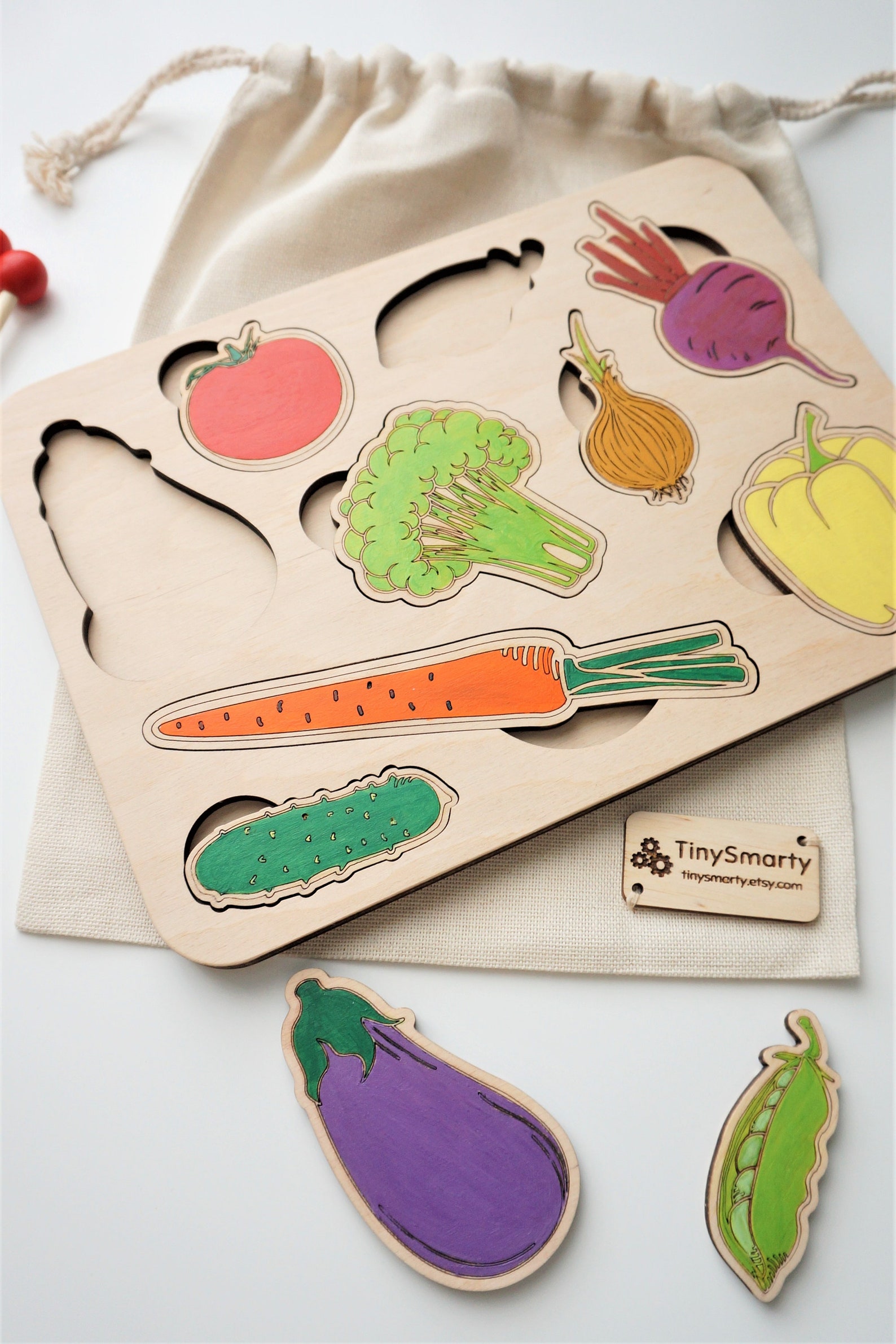 Wooden Toddler Puzzle Wooden Vegetable Puzzle Eco Friendly Wooden Toys ...